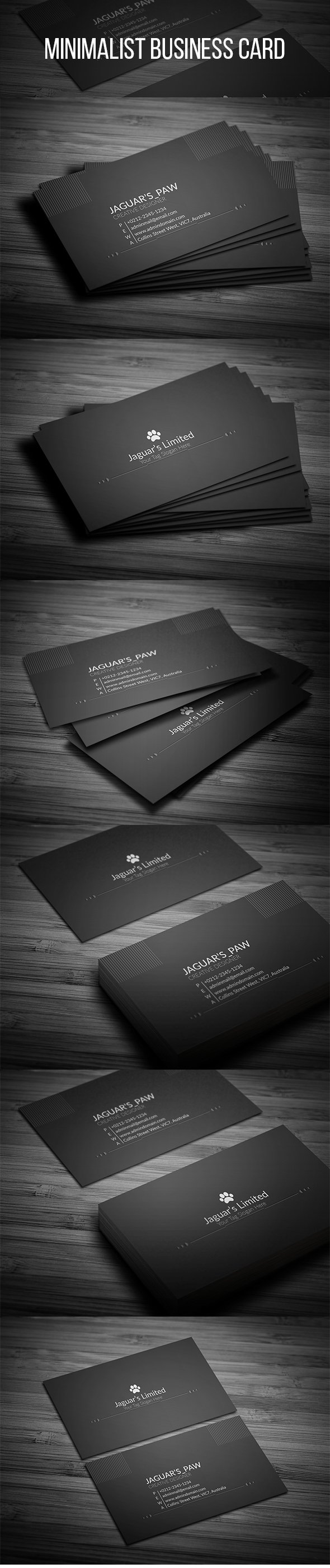 Super Minimalist Black Business Card Template Design