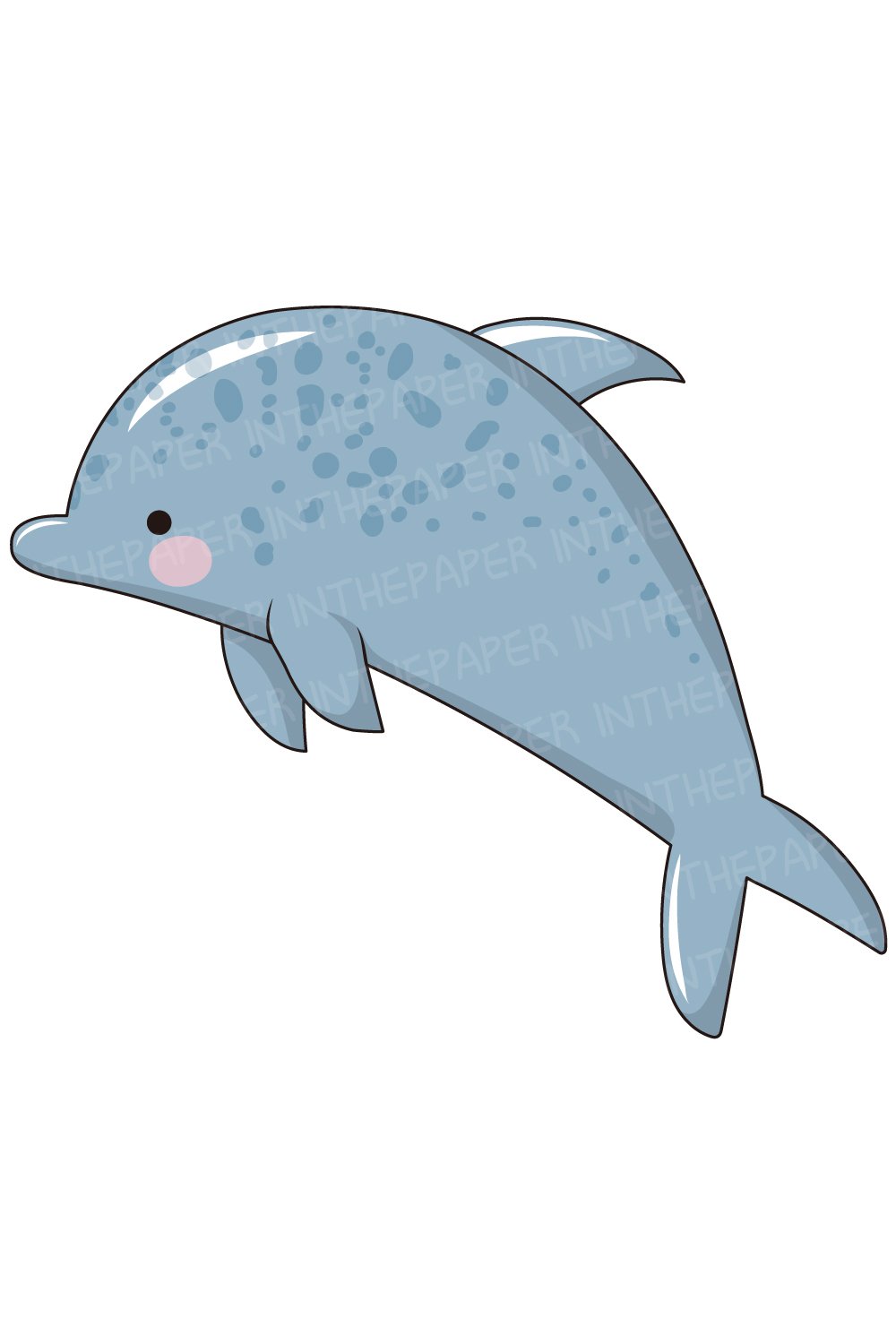 Cute Dolphin | SVG PNG Under the Sea Animal Clip art Blue