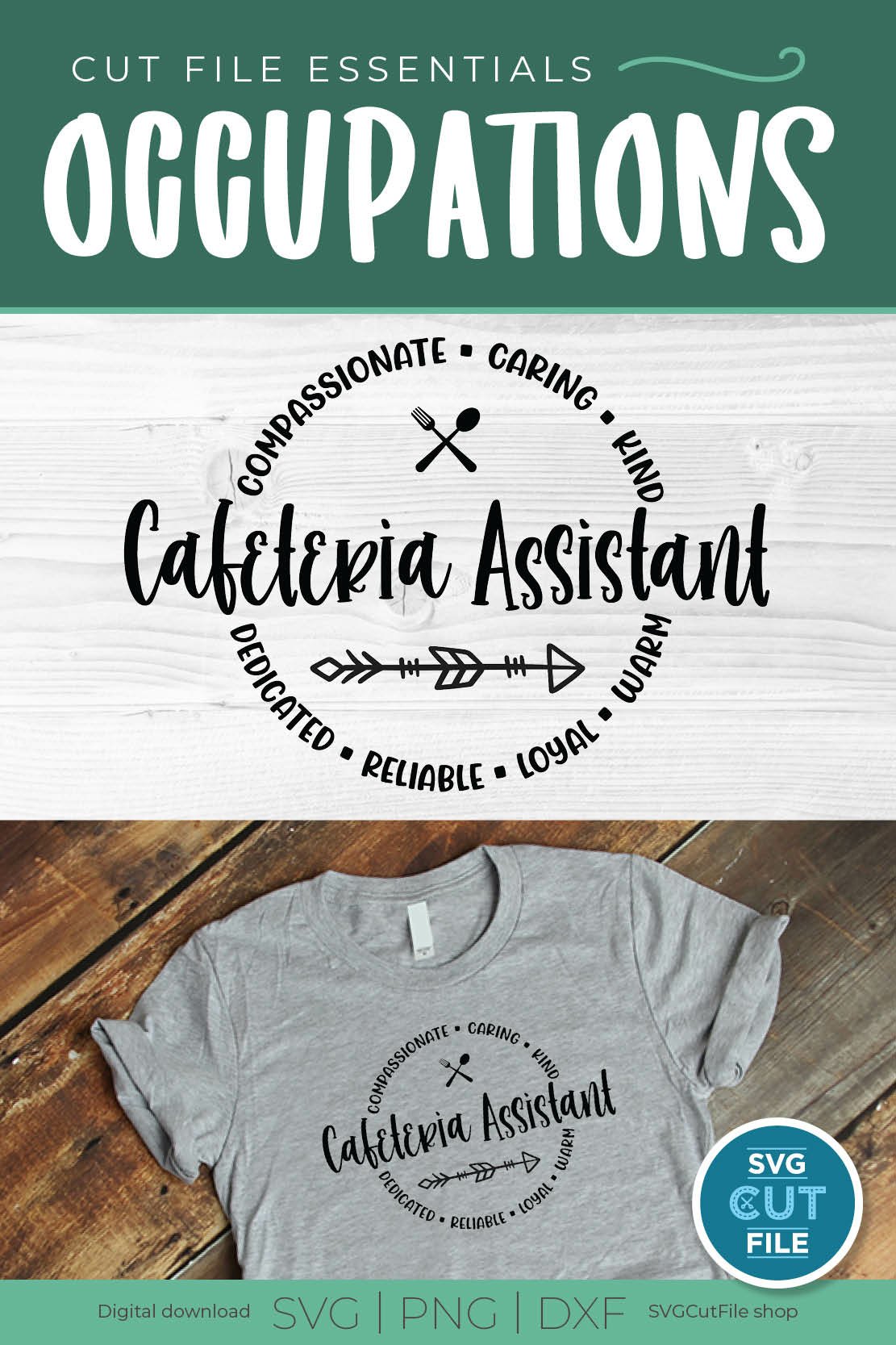 Cafeteria Assistant svg with round circle