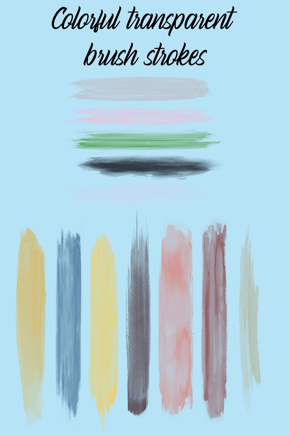 Colorful transparent brush strokes