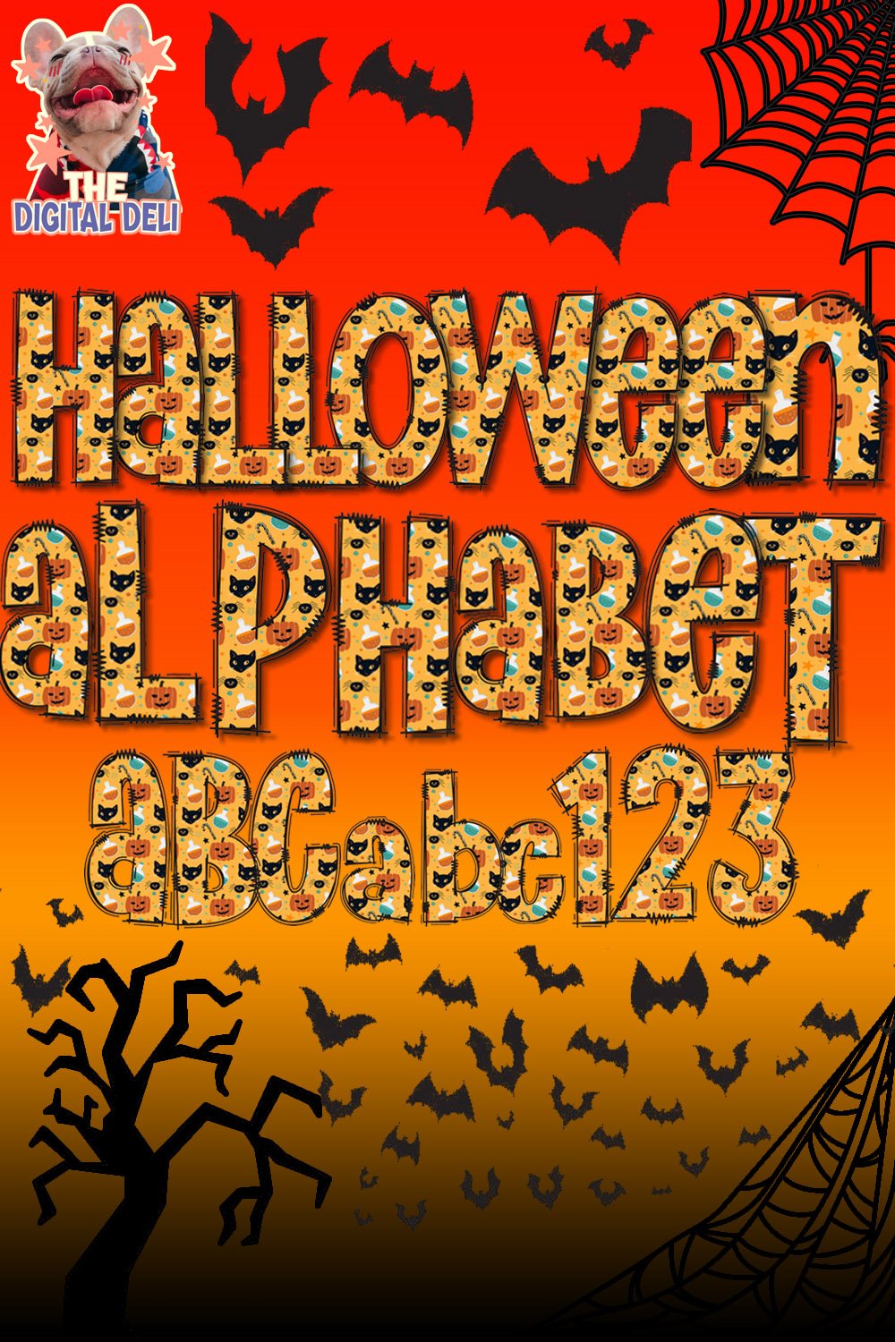 Pumpkin Halloween Alphabet Clipart Skulls Letters and Number