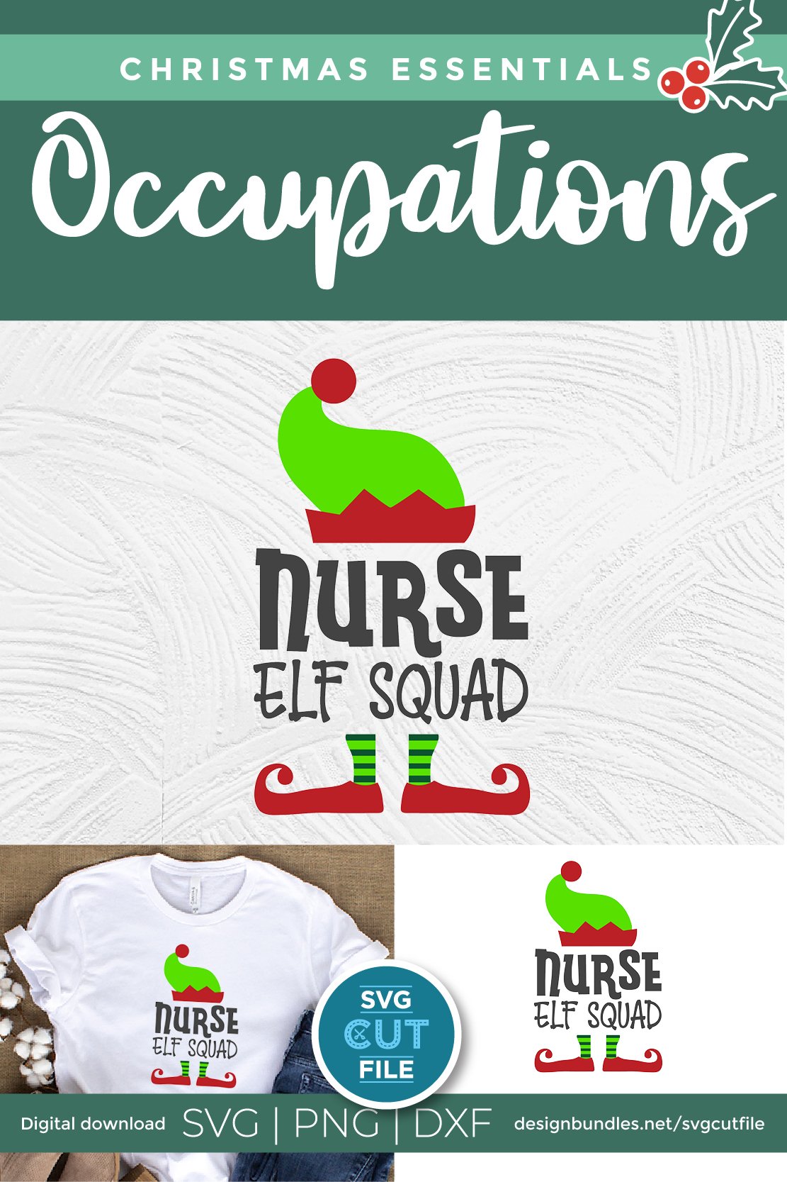 Christmas Nurse svg, a nurse Elf squad svg for crafters