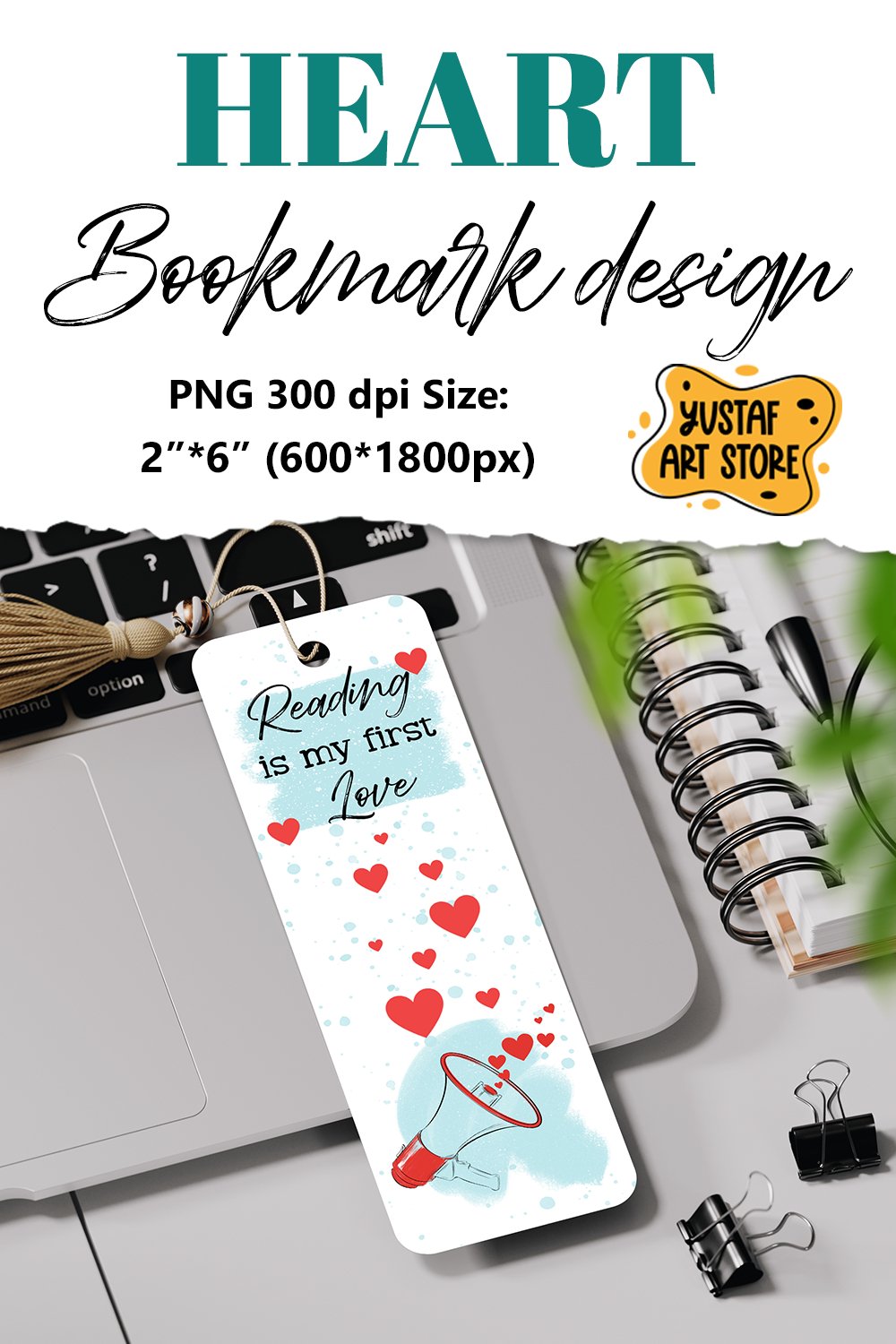Valentine Bookmark printable design. Love Bookmark (3166444)