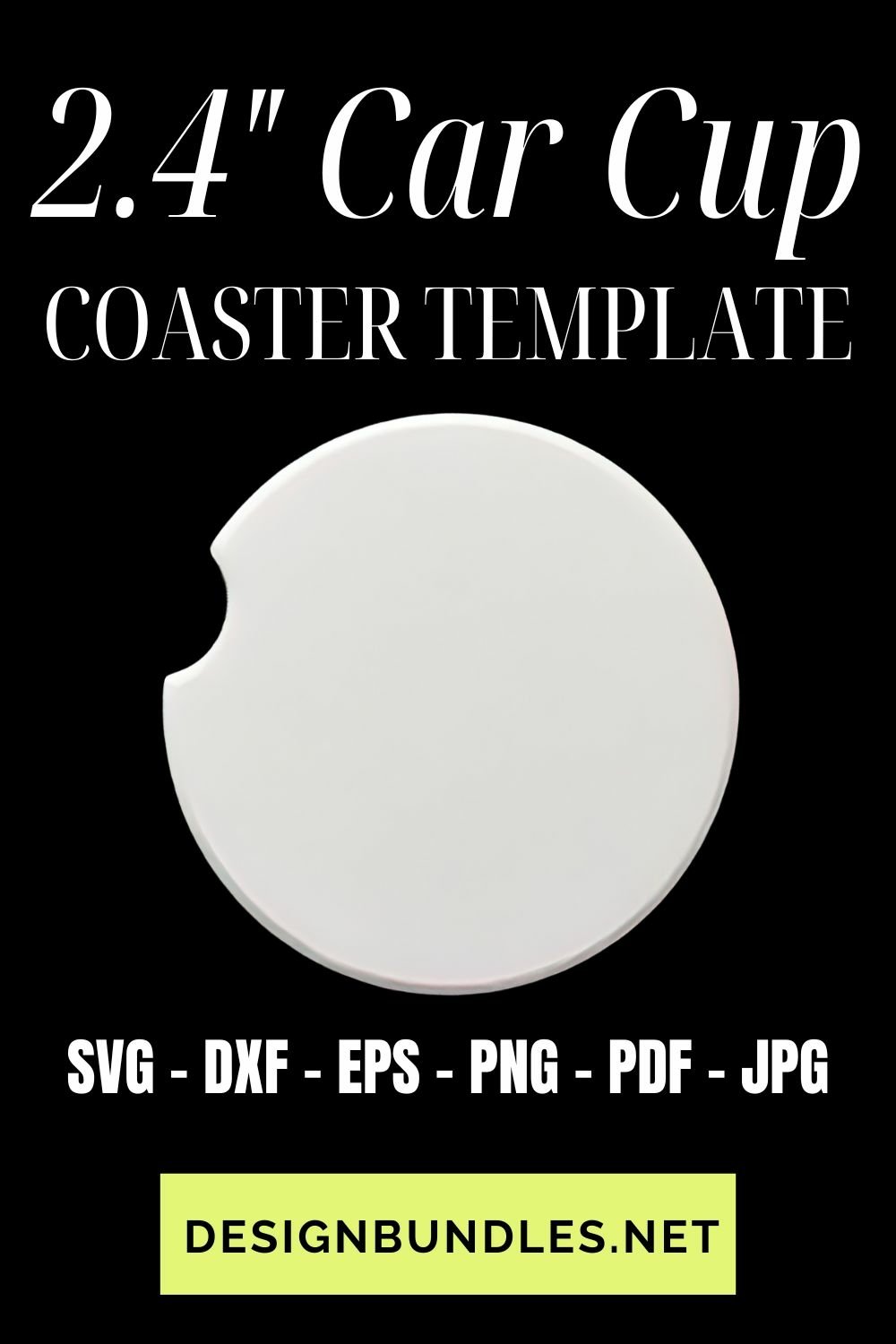 2.4" Car Cup Coaster SVG Template, Car Coaster SVG