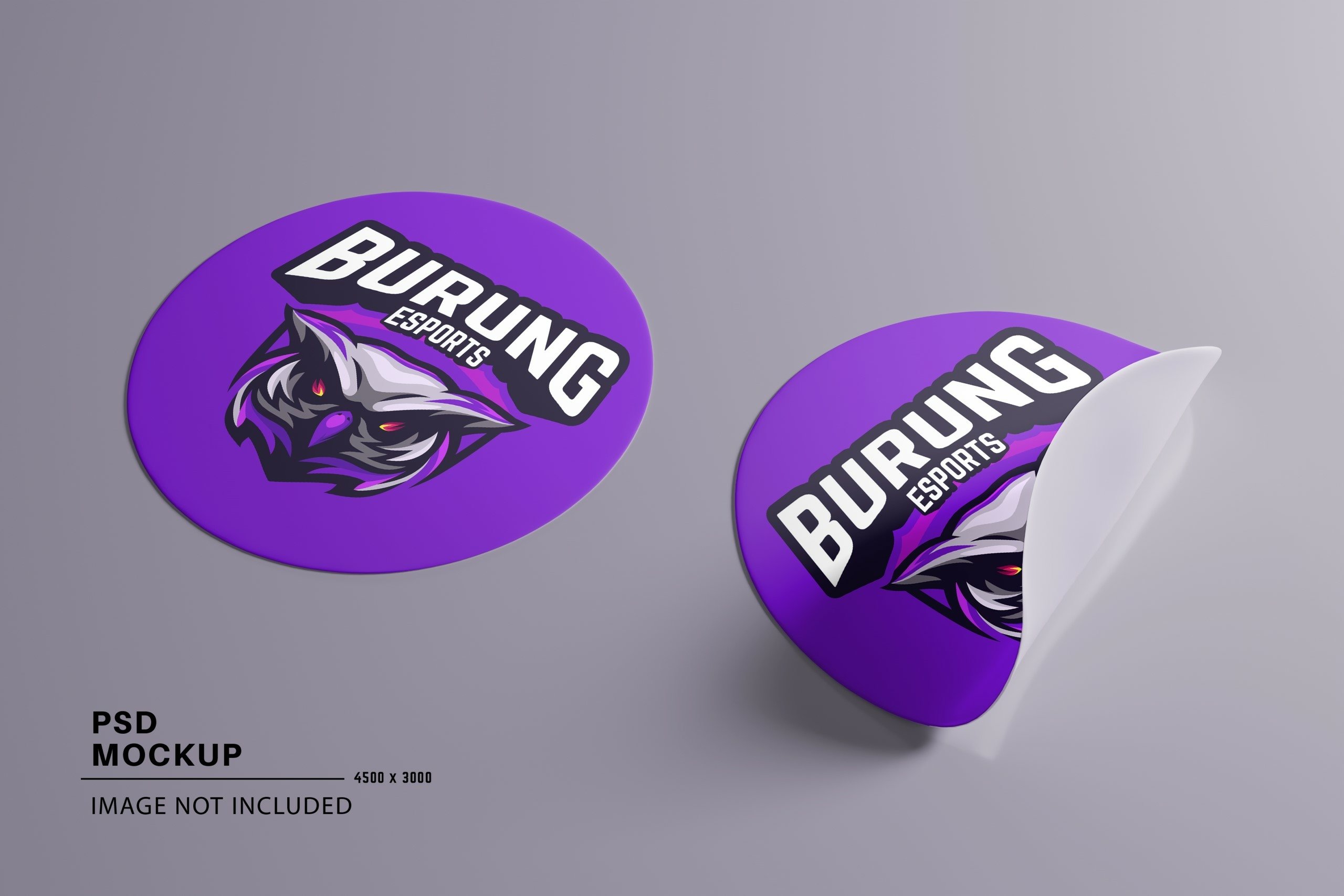 realistic sticker logo mockup psd