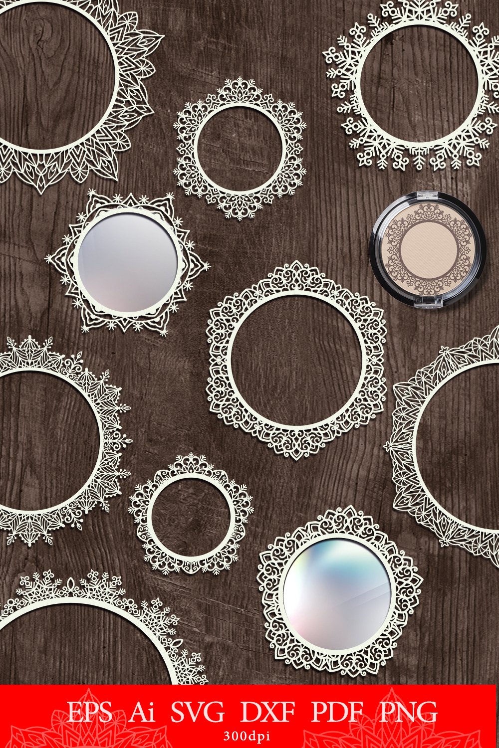 Round openwork frames. SVG + sublimation