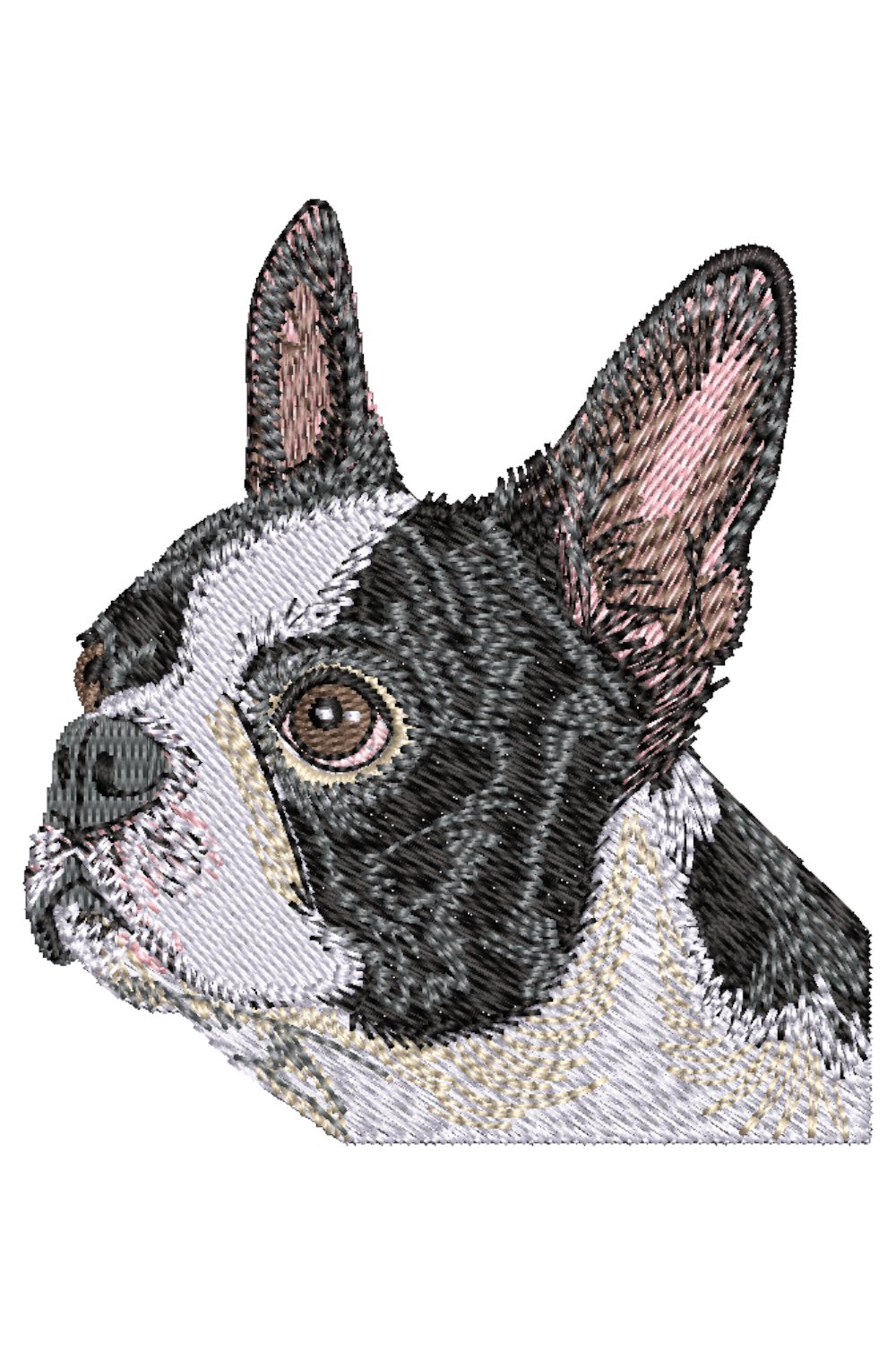 Boston Terrier machine embroidery file