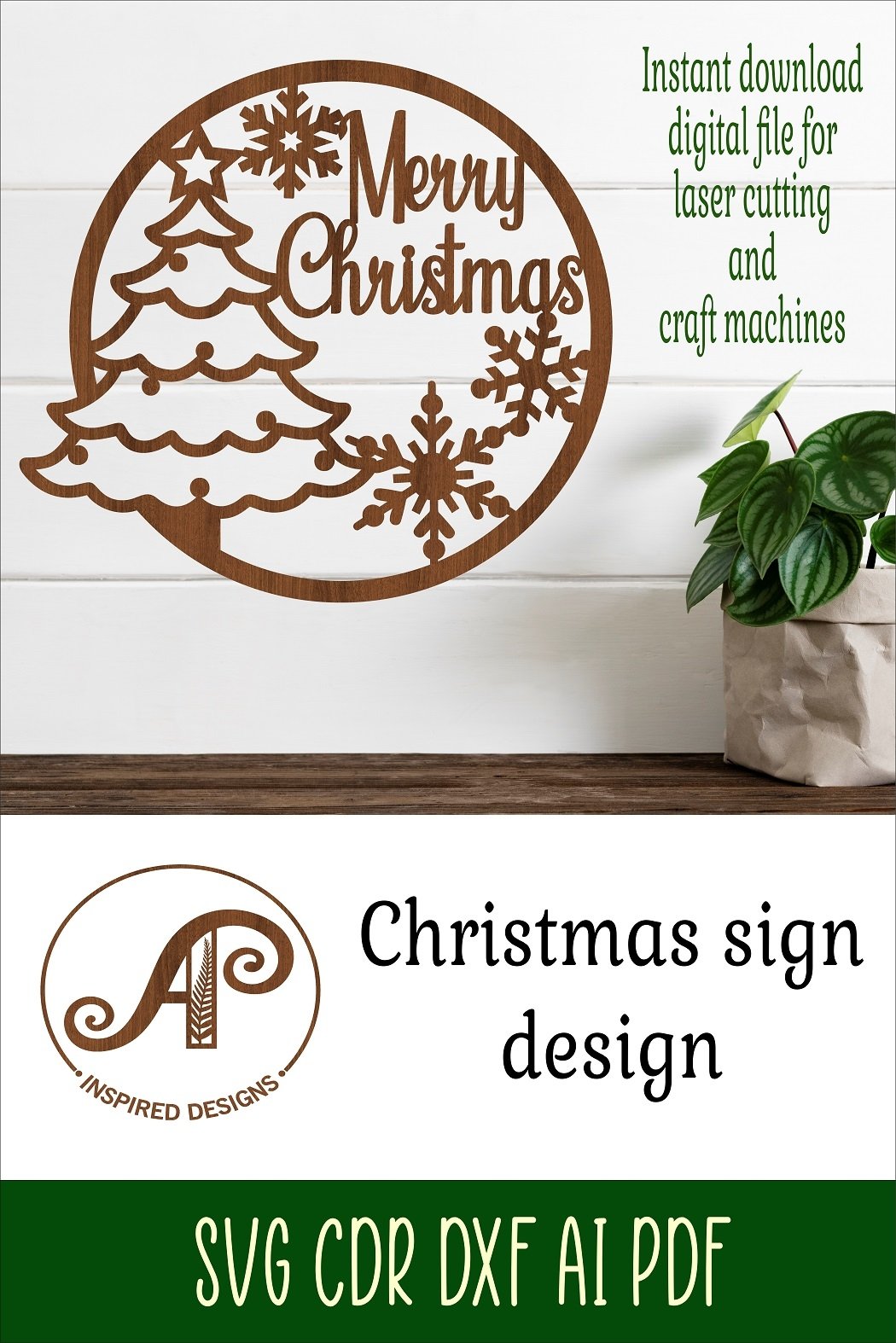 Christmas wall art signs 2 options, SVG file. (2810393)