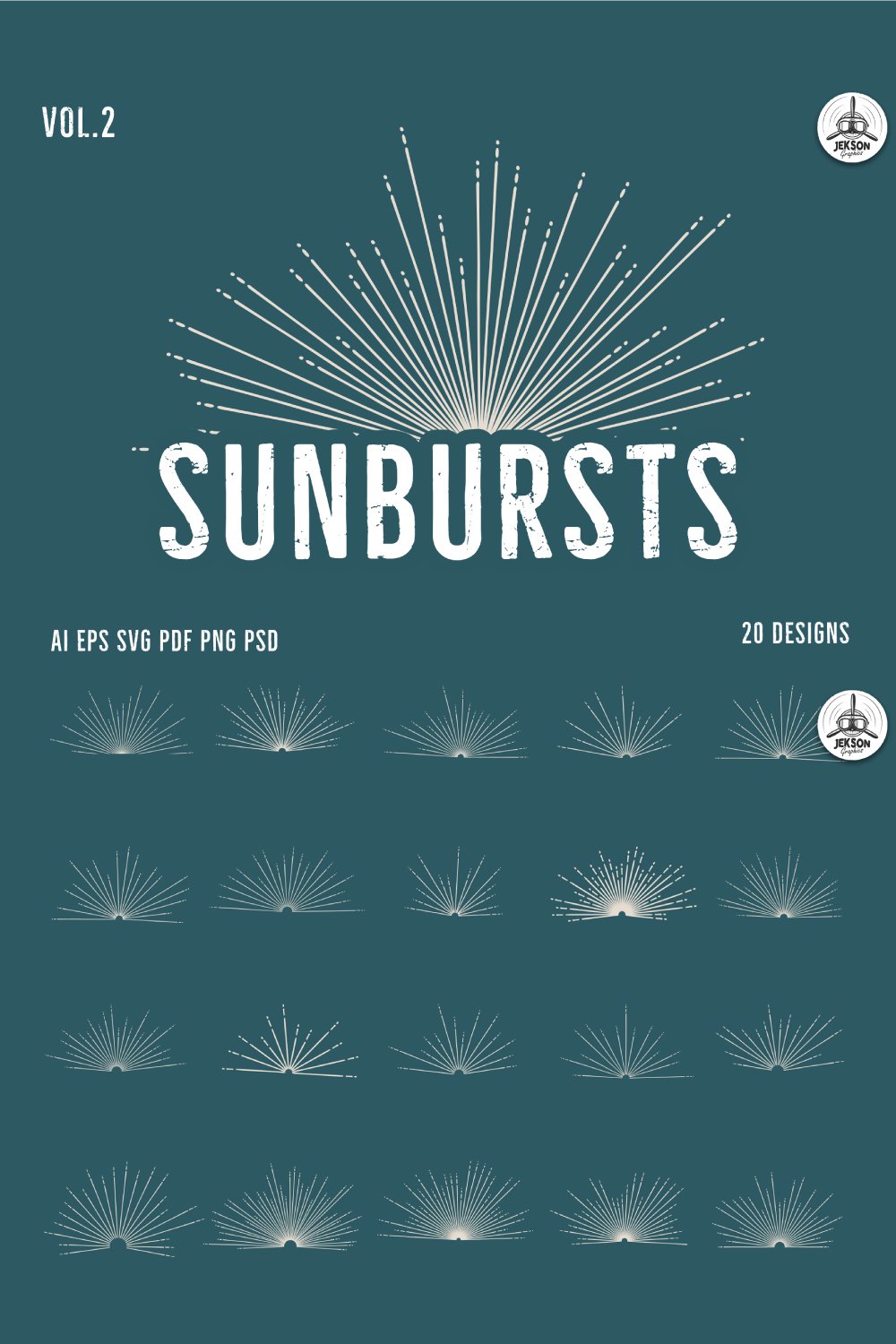 Cut Sunburst SVG Elements Set | Sun Rays Overlays Objects