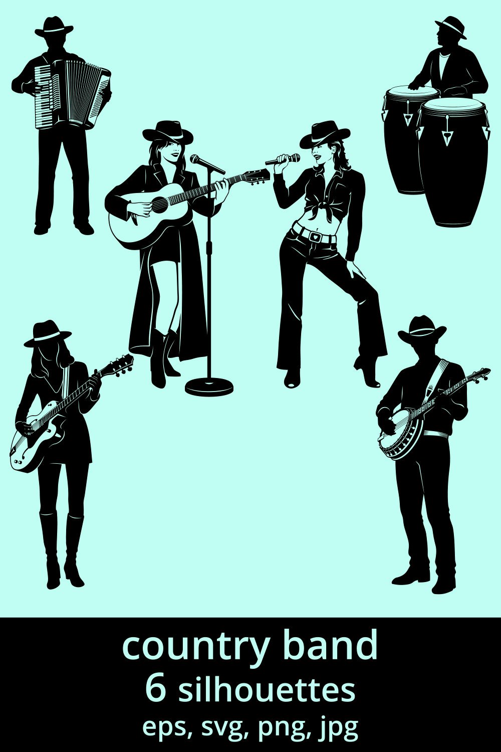 Country Band Silhouettes Set