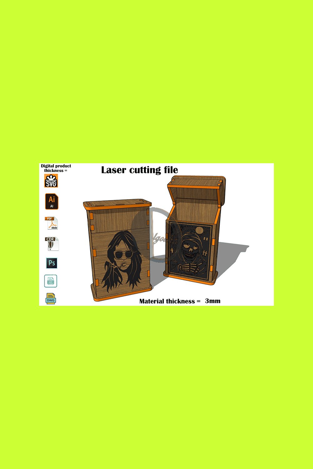 Cigarette case 3mm - Laser Cut File