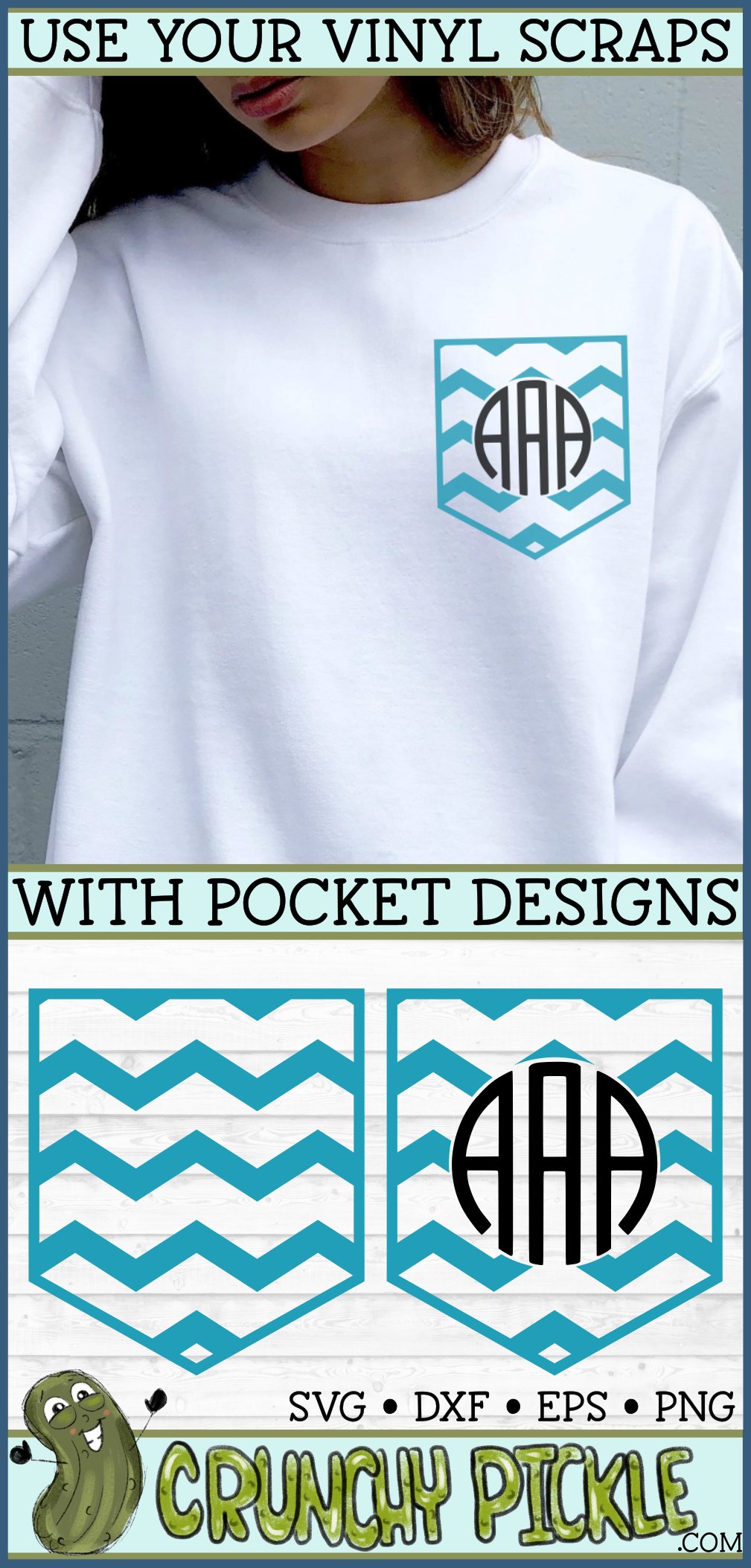 Monogram Shirt Pocket Chevron SVG File