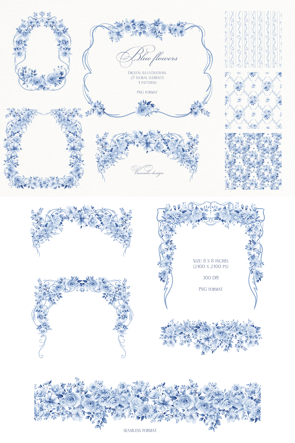 Blue Flower Wedding Set
