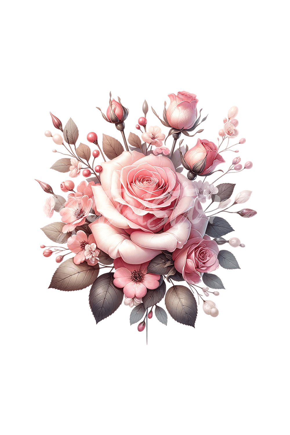 Blush Pink Rose Clipart, Pastel Rose Clipart (3738228)