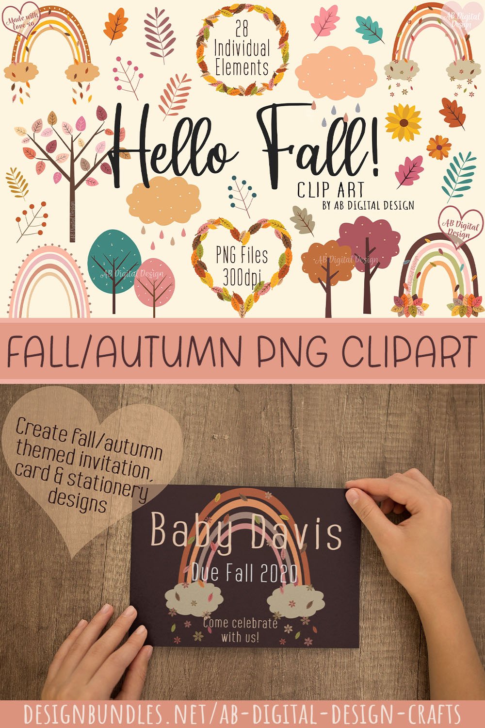 Fall Clipart | Autumn Leaves, Trees & Rainbows PNG