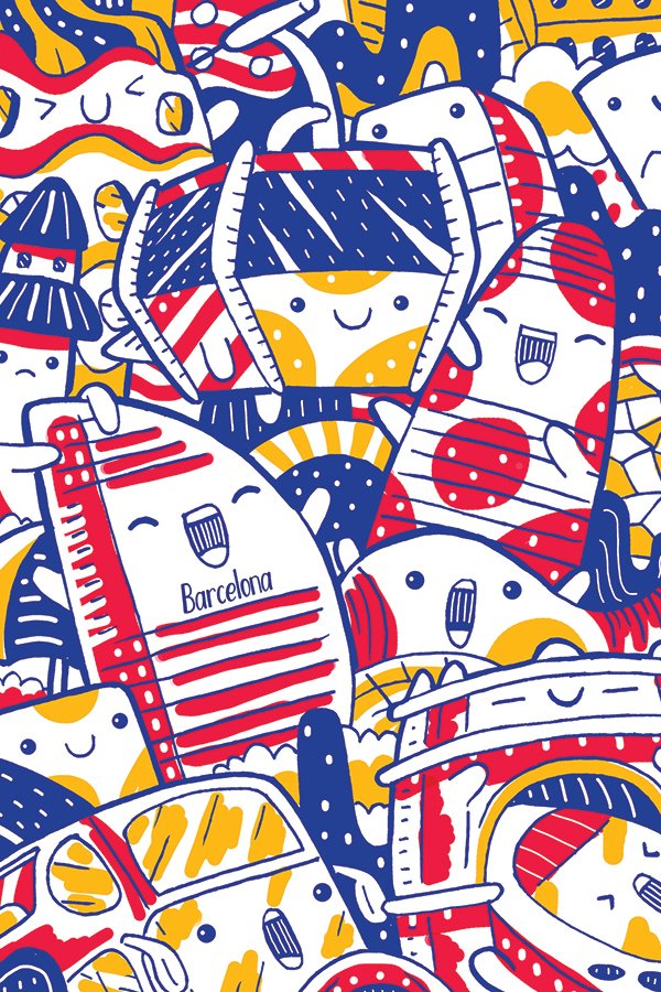 Barcelona Pattern Illustration