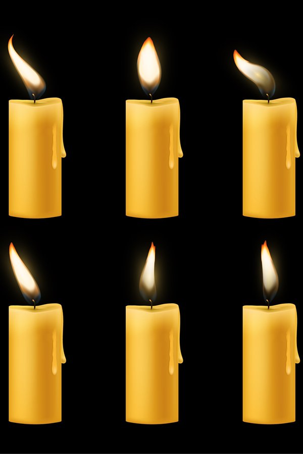 Animation candle flame. Romantic holiday animated candleligh