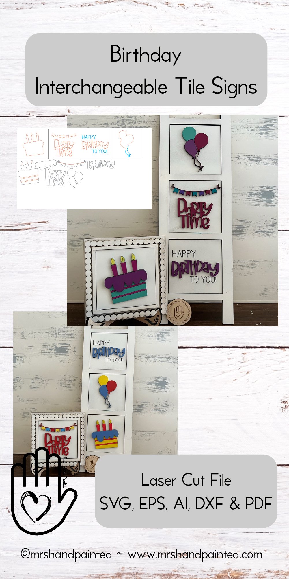 Birthday Interchangeable Ladder Sign Tile