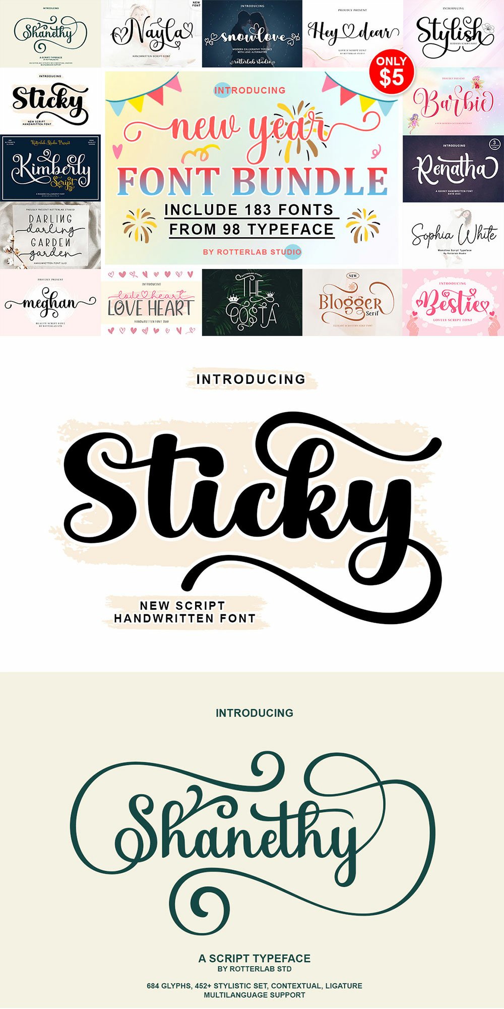 New Year Font Bundle (2902379)