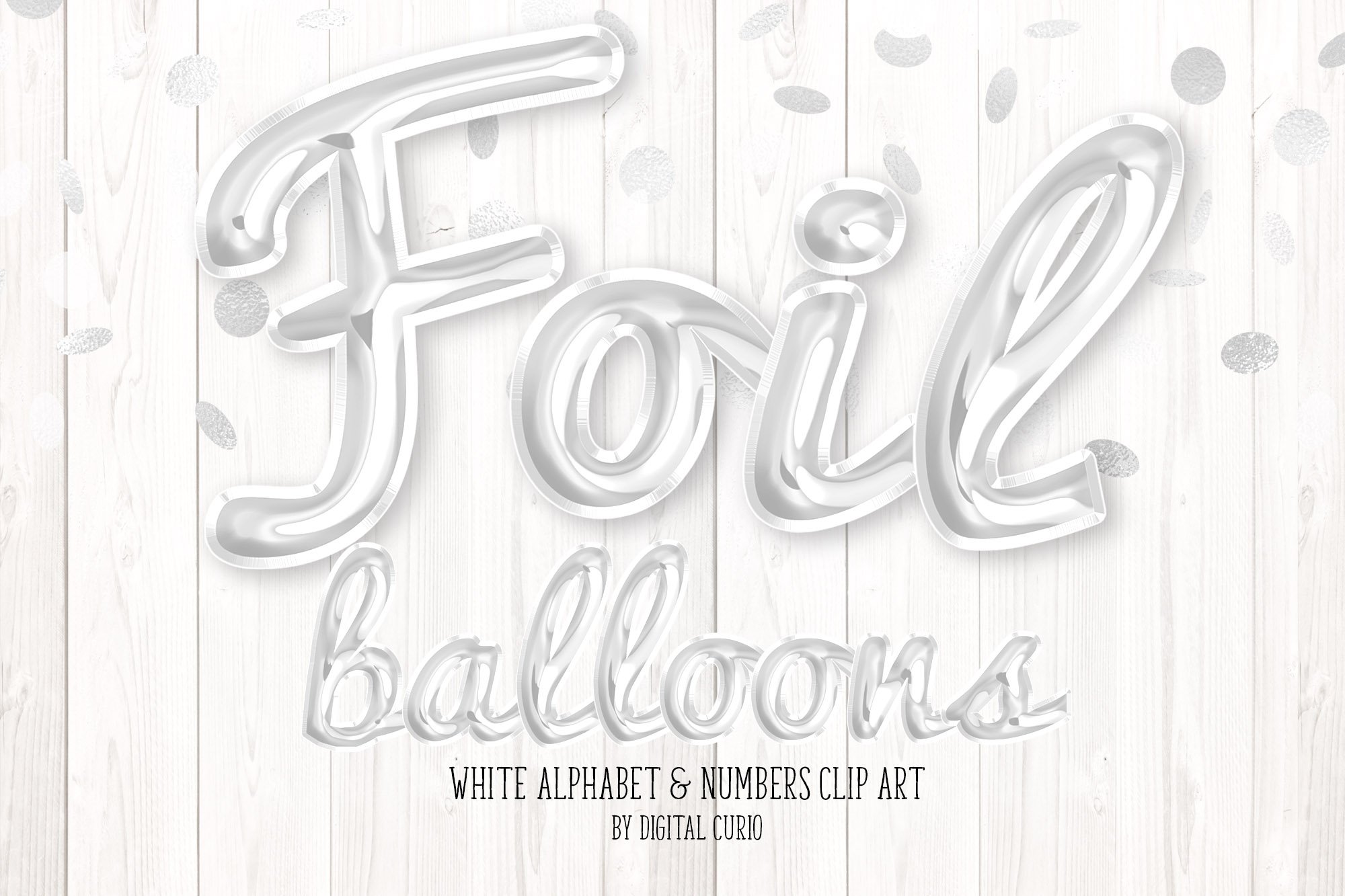 White Foil Balloon Script Alphabet (1277917)