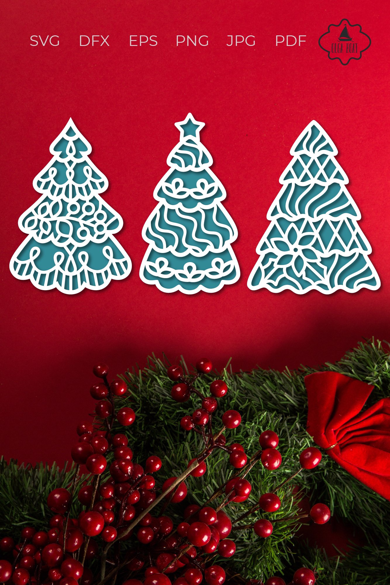 Christmas tree svg Xmas tree svg Christmas papercut
