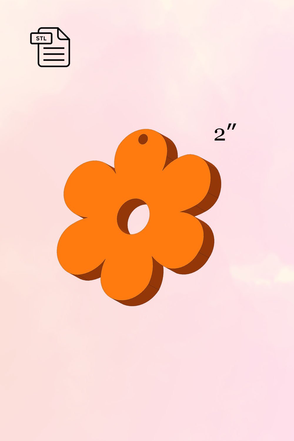 Keychain Simple Flower, 3d print file