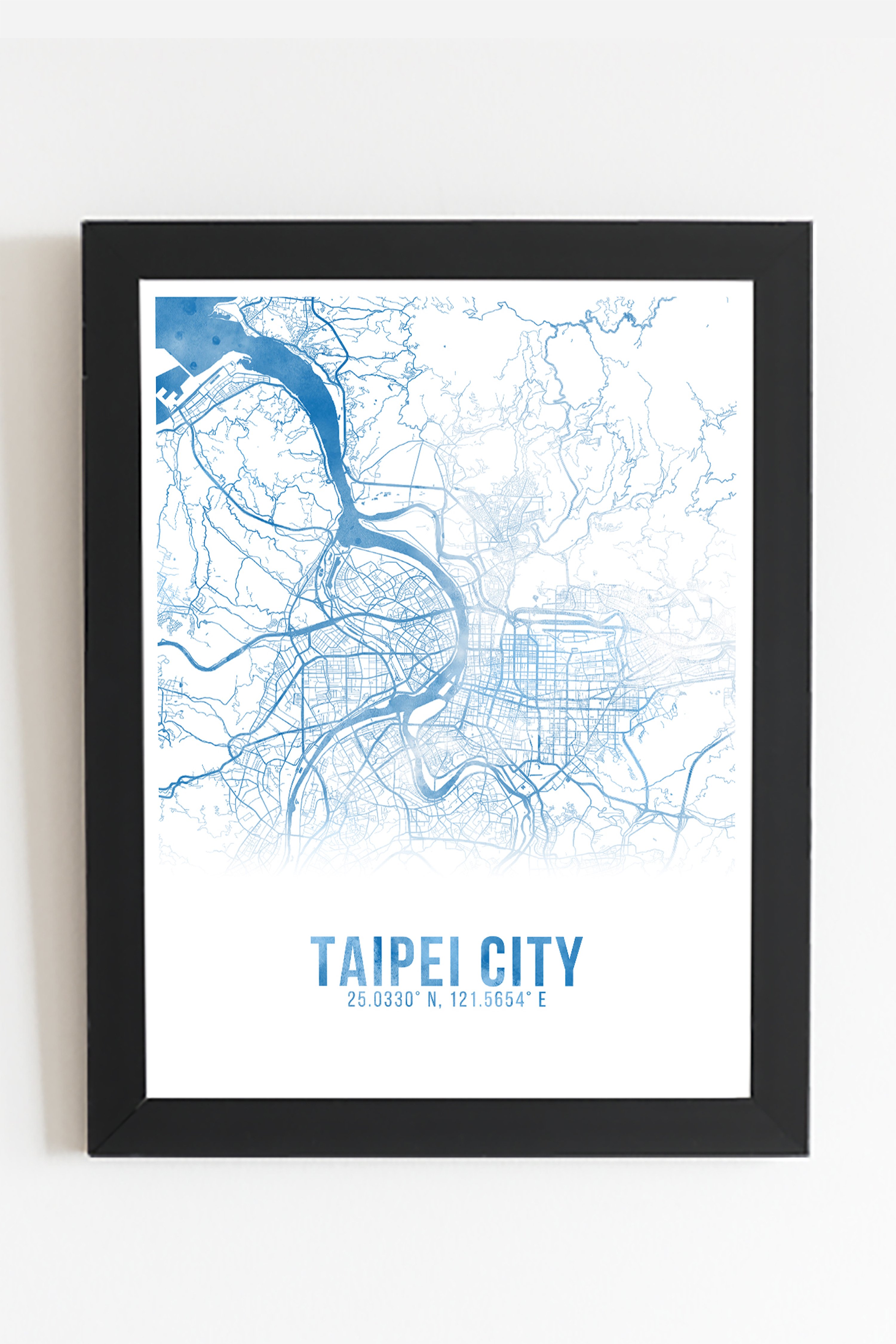 Taipei City Watercolor City Map Poster