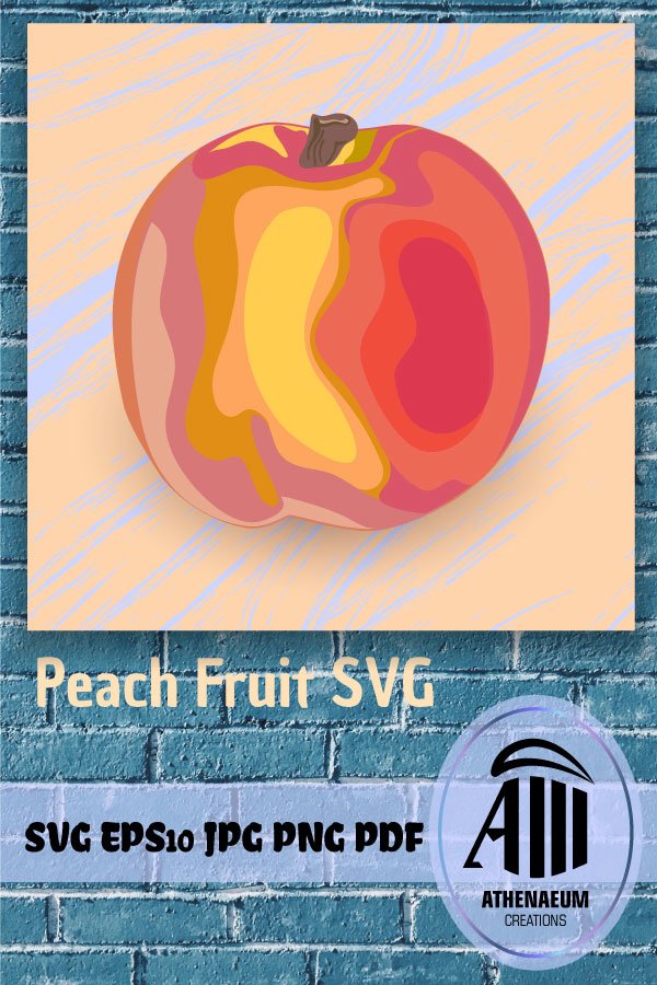 Peach svg. Peach fruit sublimation.