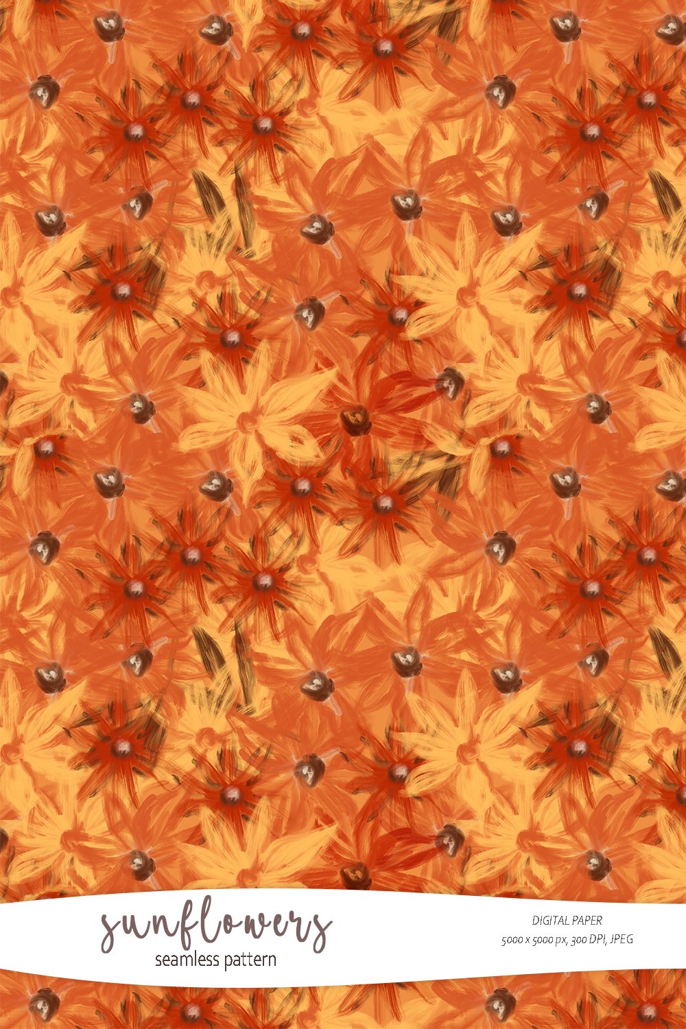 Abstract sunflower fall seamless patterns/ digital paper