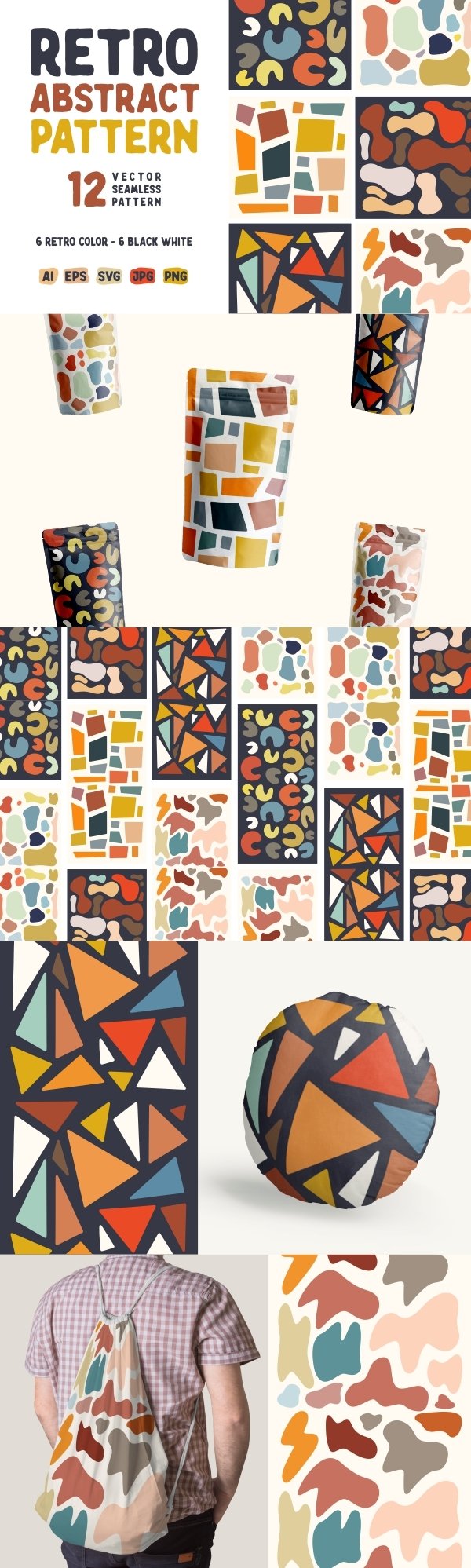 Abstract Shape Retro - Seamless Patterns