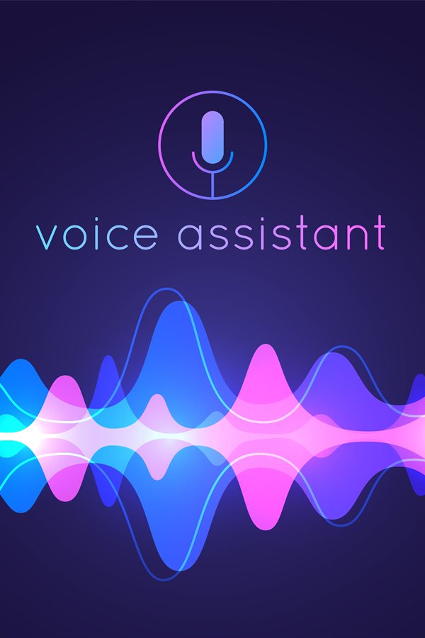 Voice assistant sound wave. Microphone voice control technol