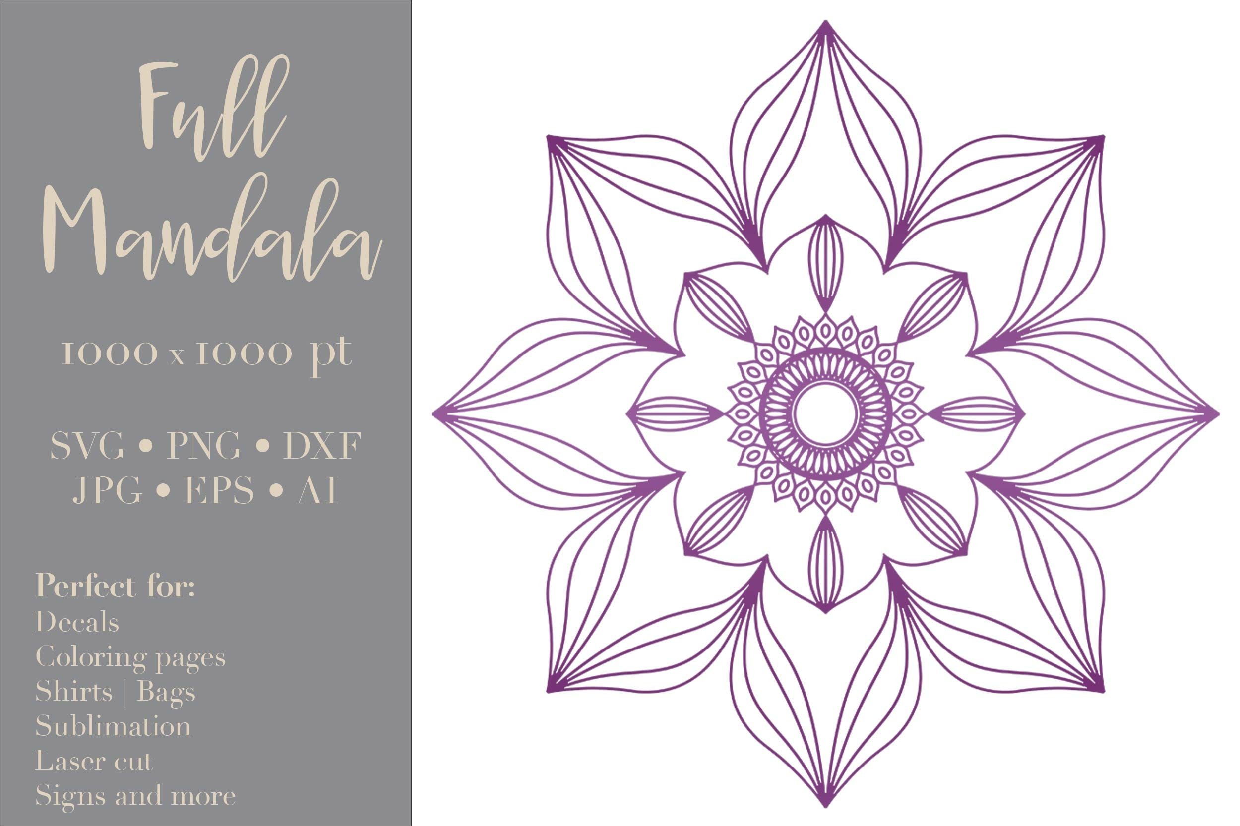 Mandalas SVG Bundle with Split Mandala Full-Half (1222342)