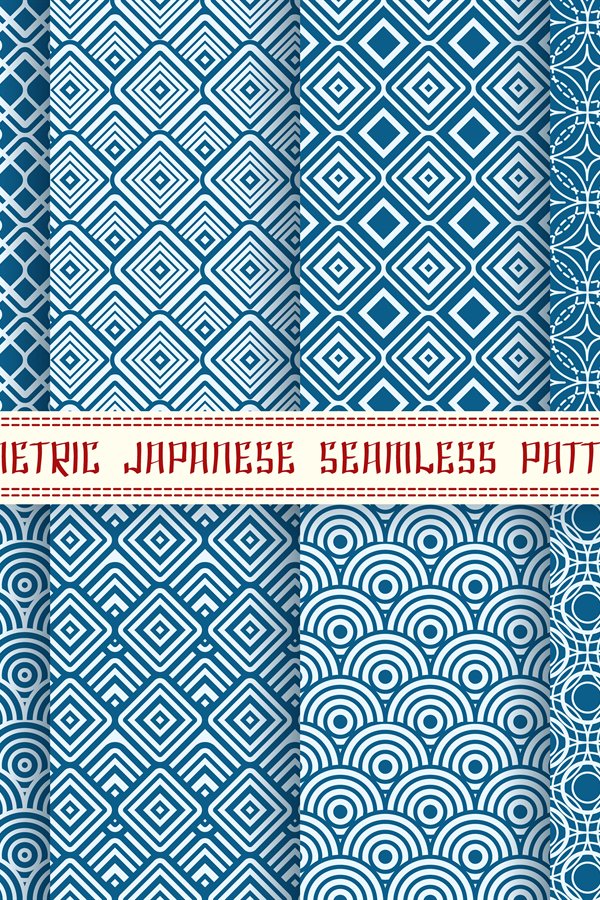 Geometric japanese prints