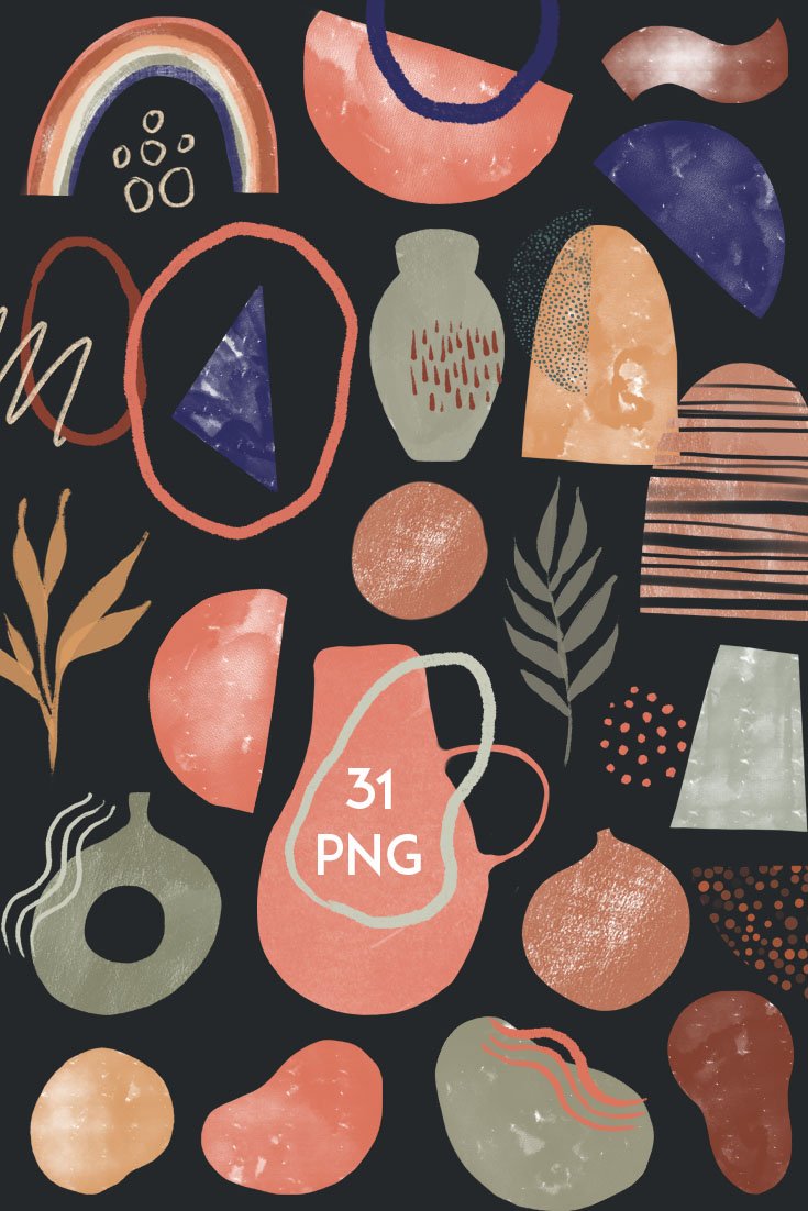 Boho abstract Shapes clipart Minimalist branding (1310474)