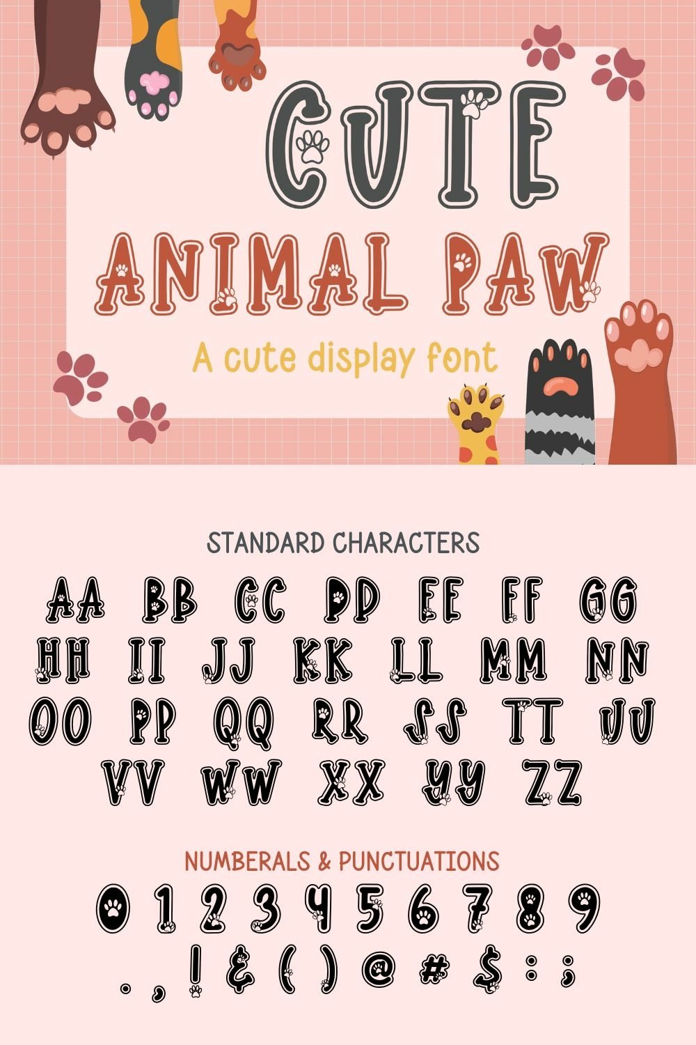 Cute Animal Paw - Display Font