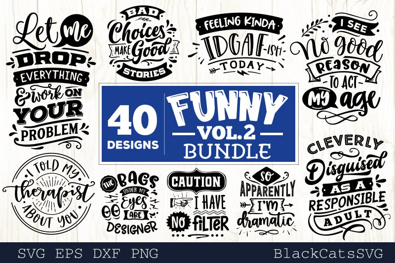 Funny SVG bundle 40 designs VOL 2 (1171526)