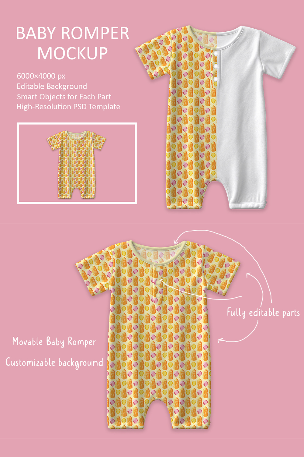 Baby Romper Mockup PSD Template