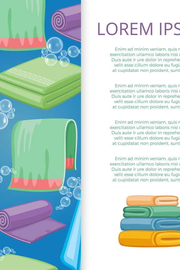 Bathroom towels banner template