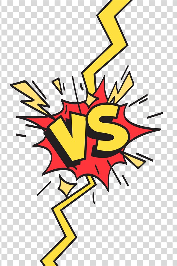 Comics vs frame. Versus lightning ray border, comic fighting