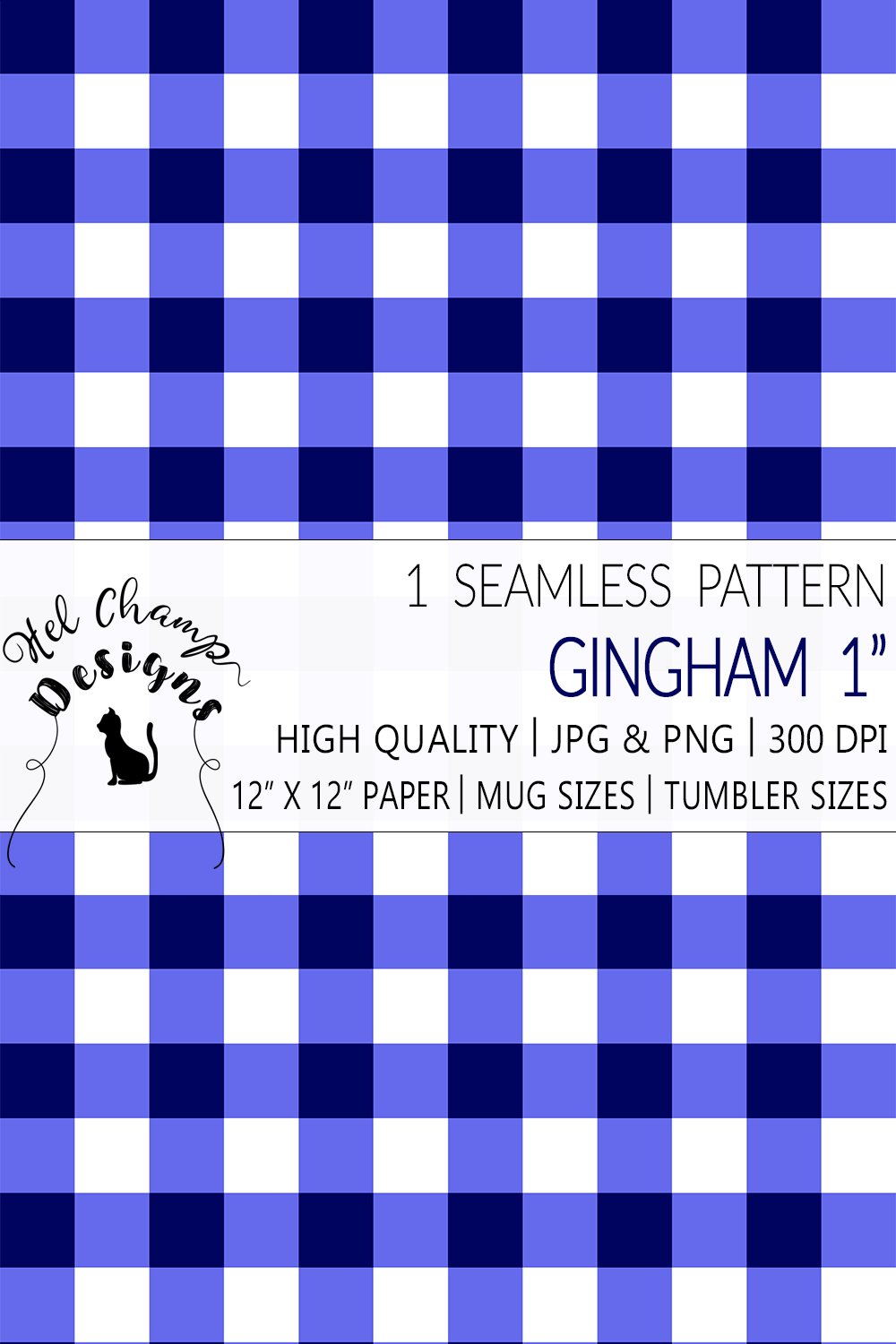 Gingham navy with white scrapbooking vichy papers set