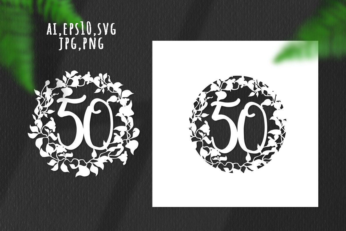 Anniversary 50. Basis design for paper cut/ card making
