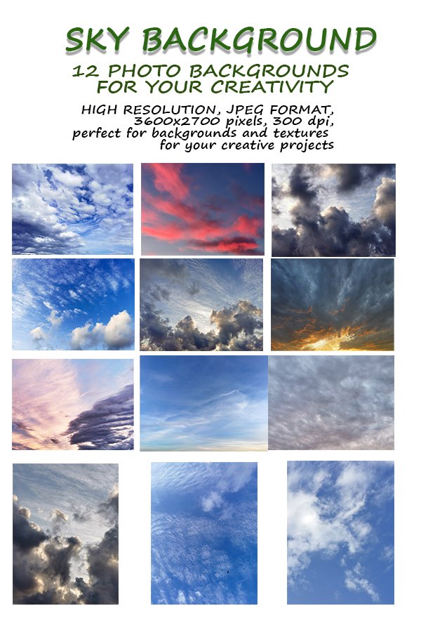 Sky backgrounds, Skylight texture photo collection