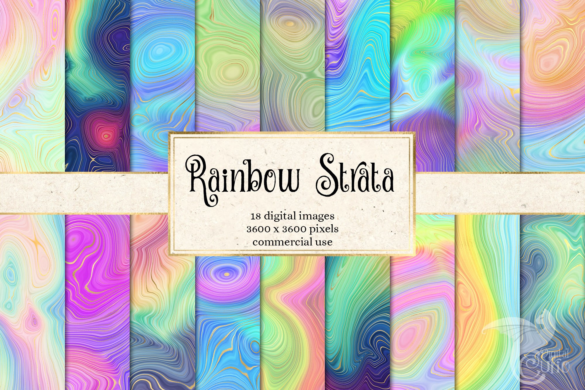 Rainbow Strata Digital Paper