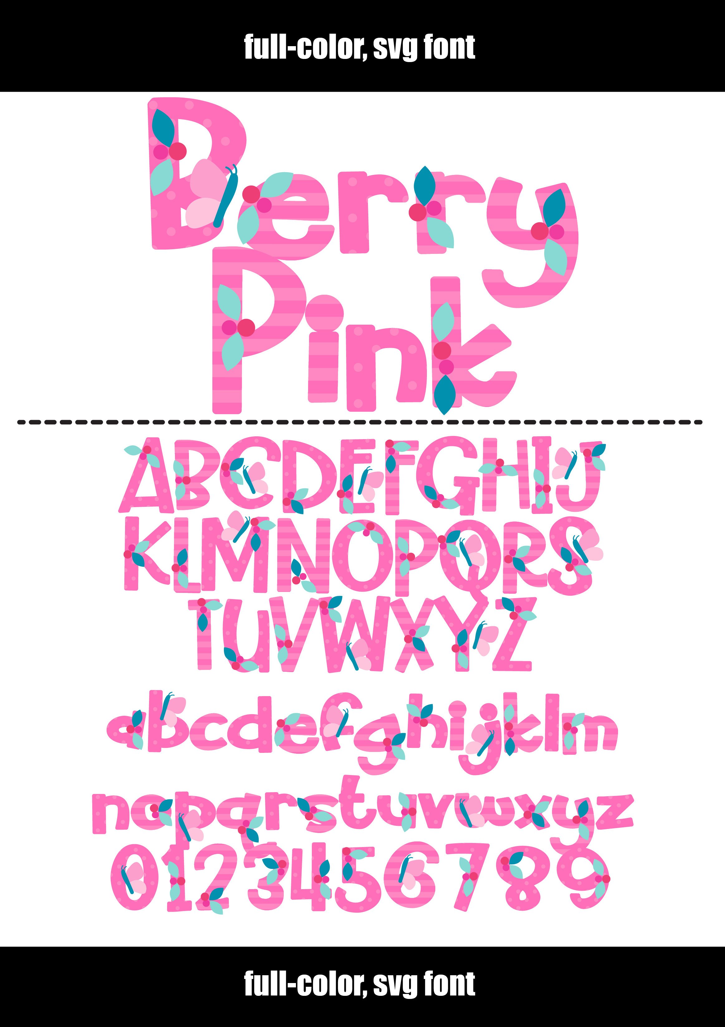 Full Color Pink SVG Font: A Whimsical and versatile font
