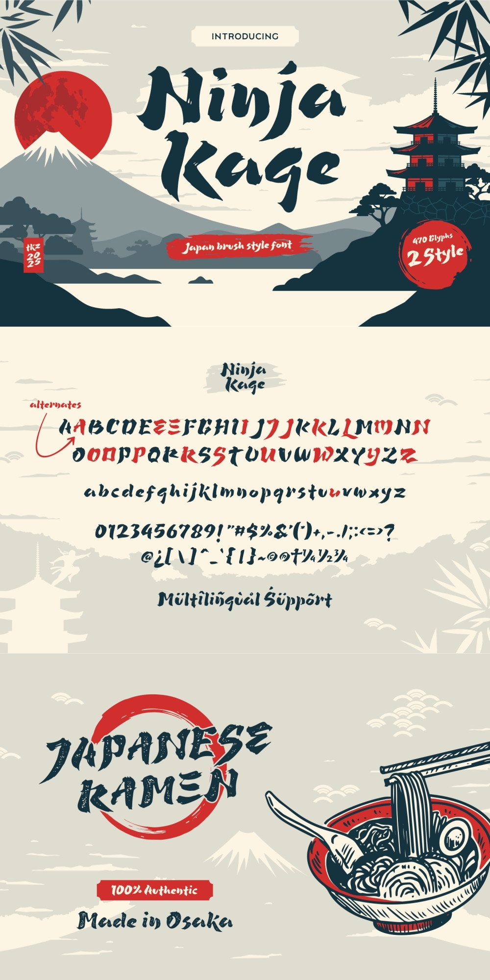 Ninja Kage - Japan Brush Style Font