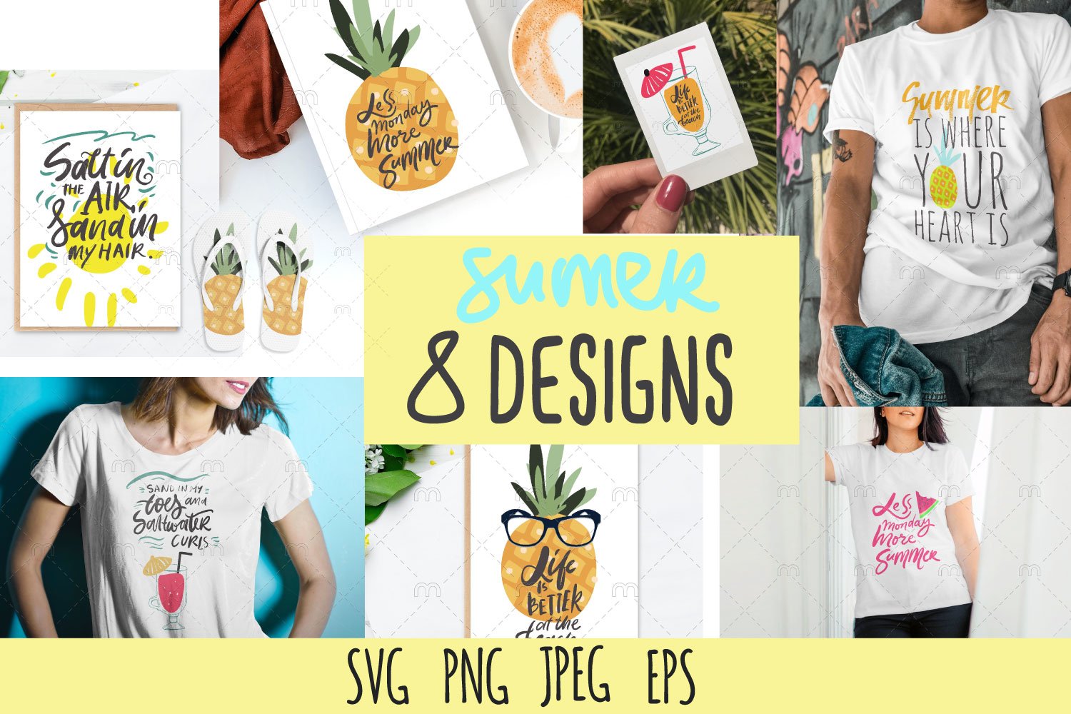 Summer quotes bundle SVG cut files.