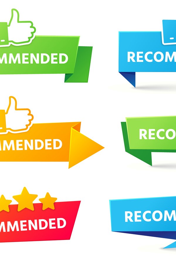 Recommended banner. Best recommend badge, bestseller tag and