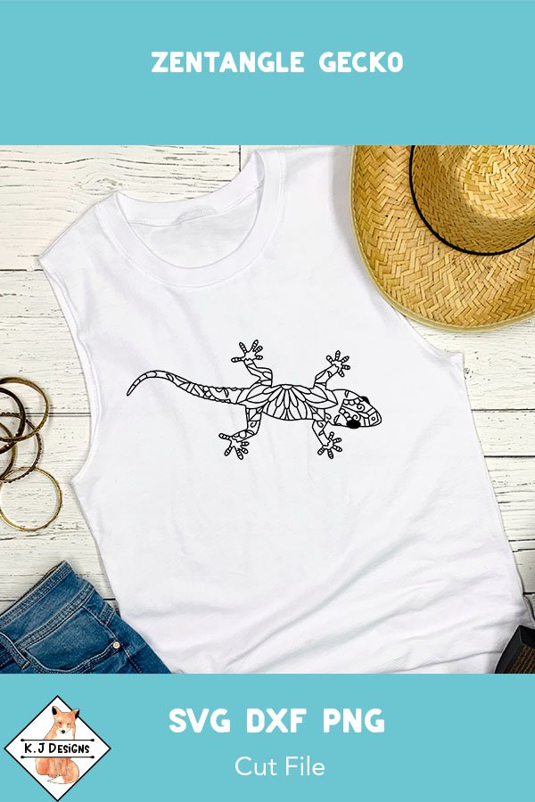 Zentangle Gecko SVG | Animal Clipart