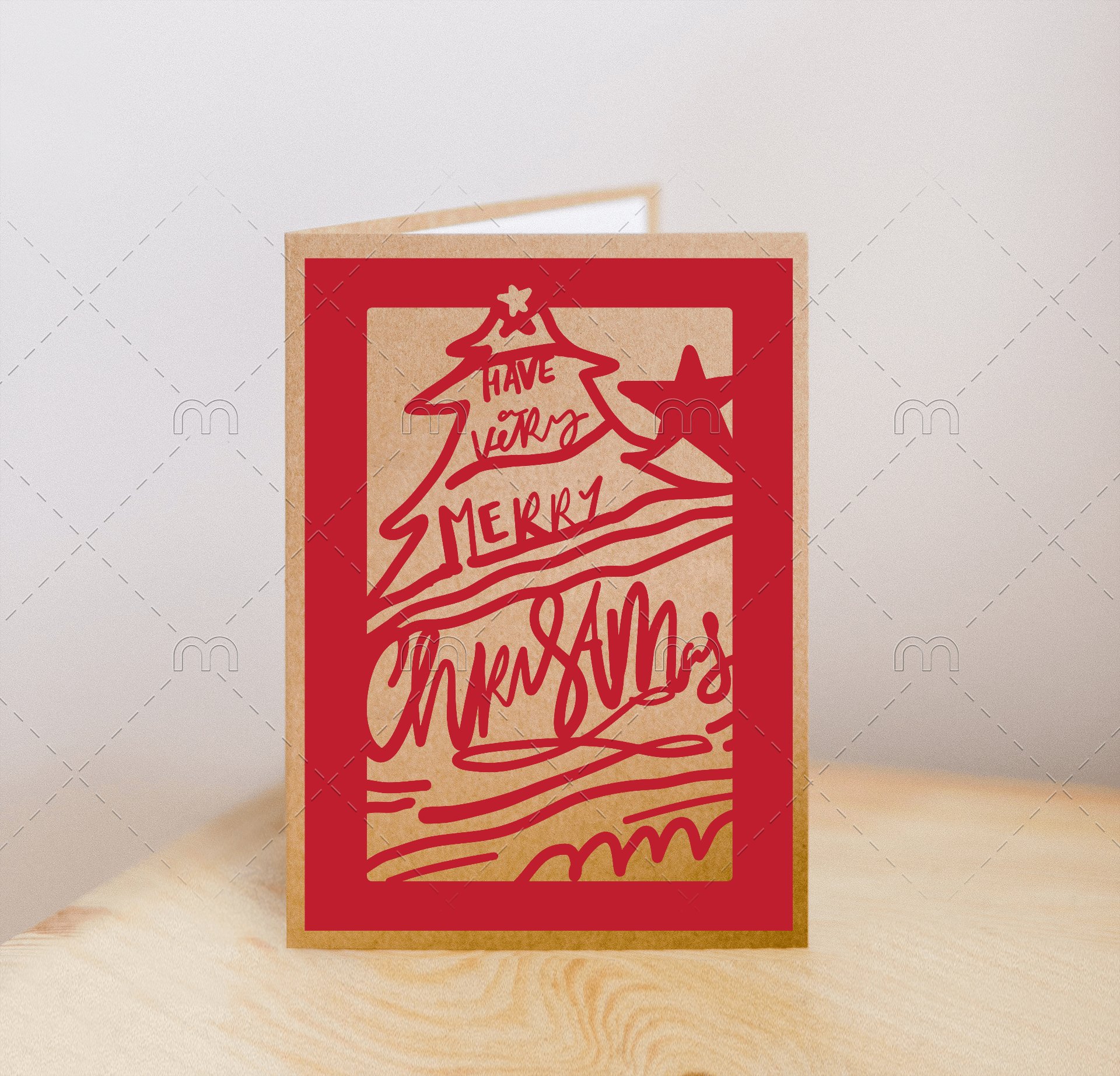 Christmas paper card. Have a very merry Christmas