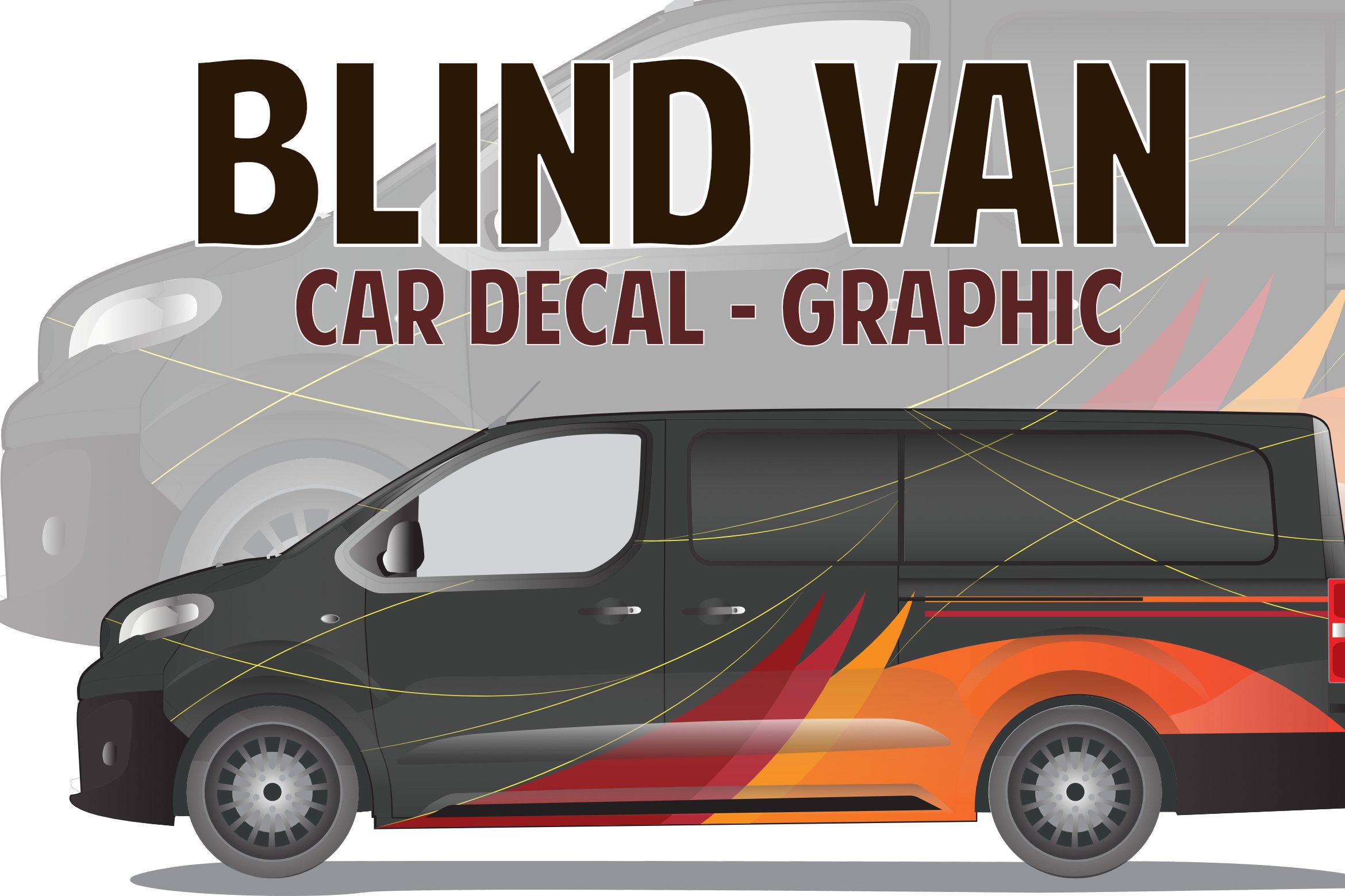 Black blind van | Car decal graphic